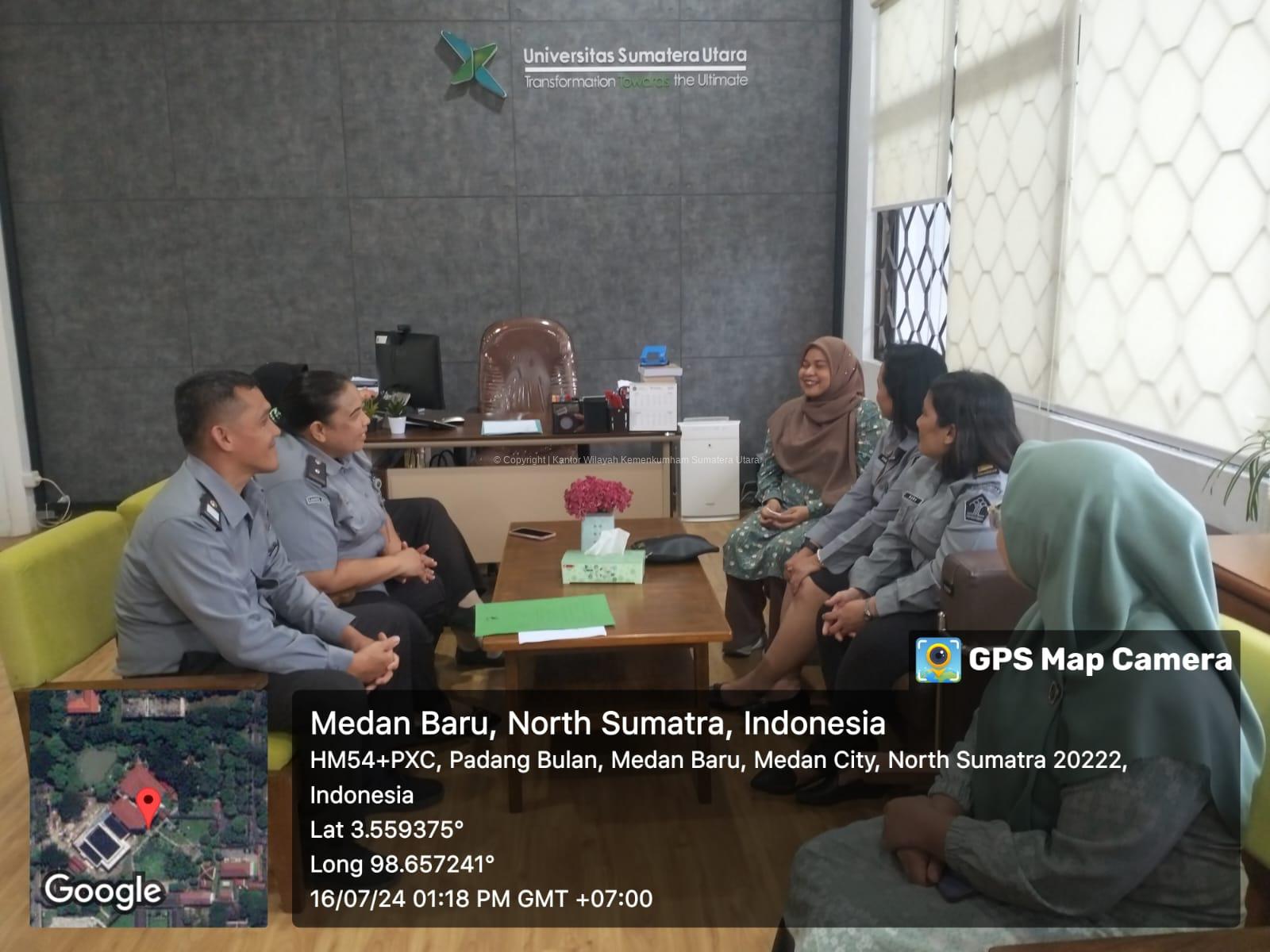 Pustakawan Kanwil Kemenkumham Sumut Kunjungi Perpustakaan USU